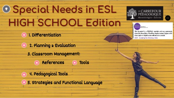 Special Needs- HIGH SCHOOL Edition | Genially