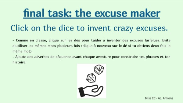 Final task - the excuse maker - 4e