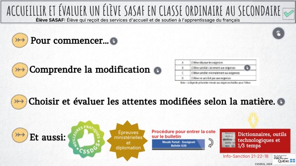 L'évaluation de l'élève allophone intégré en classe ordinaire au sec