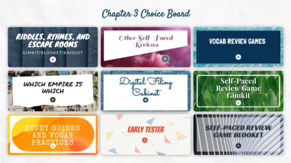 Chapter 3 Test Review Choice Board | Genially