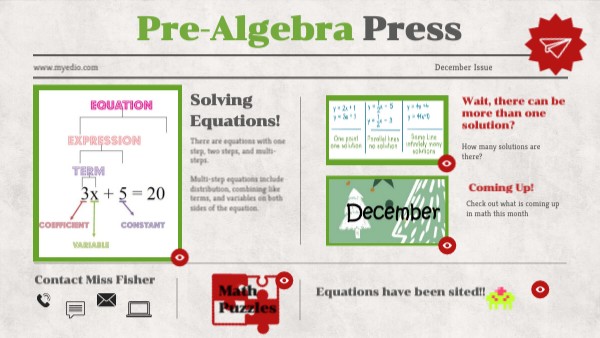 December Pre-Algebra Press | Genially