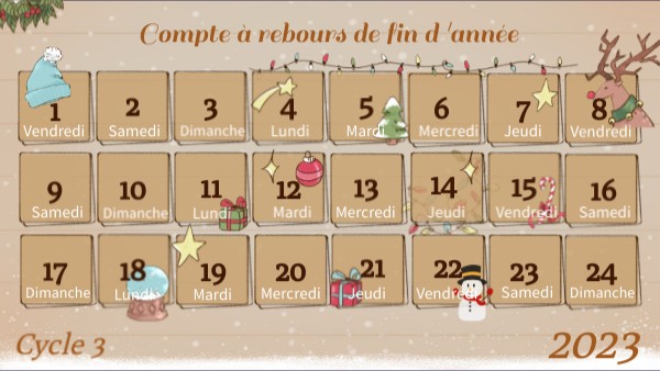 Compte à rebours de fin d'année - français | Genially