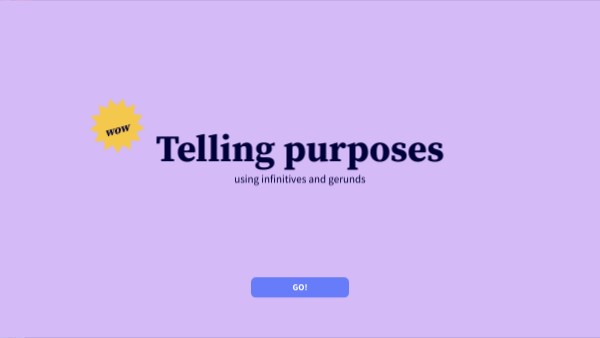 to infinitive / gerunds for purpose