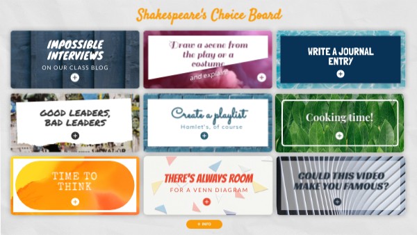 SHAKESPEARE'S CHOICE BOARD