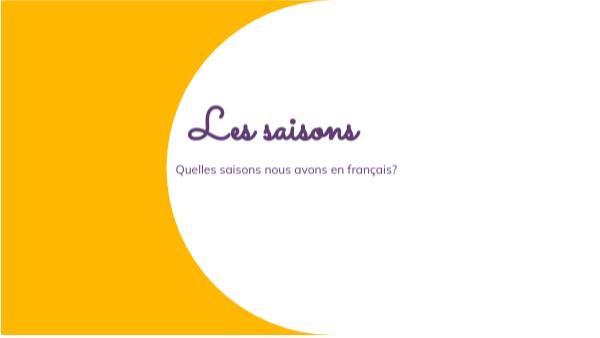 les saisons & les mois | Genially