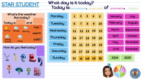 ACI- INTERACTIVE DAILY CALENDAR. Sandrasplaces2learn