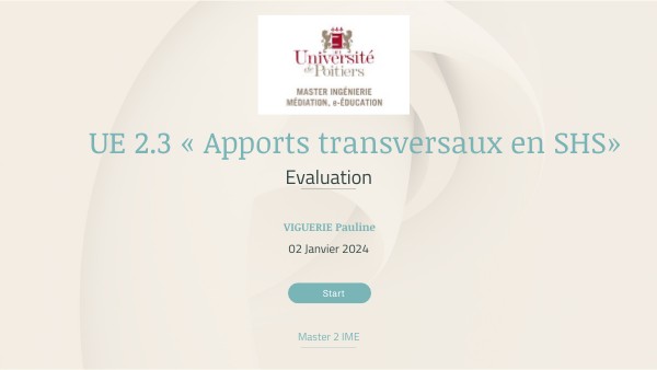 EVALUATION UE 2.3 P VIGUERIE