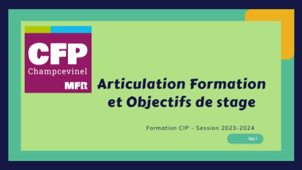 CIP_Articulation Formation-Objectifs Stage | Genially