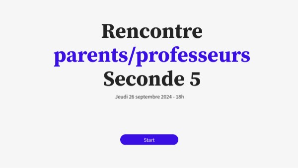 Réunion parents-professeurs - 1STI2D2 - 7 novembre | Genially