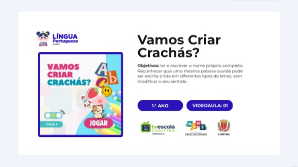 LP: 1.º ano - Vamos criar crachás - Aula 01 | Genially