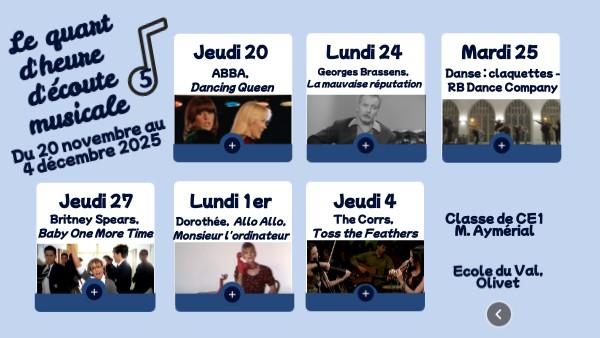 Quart d'heure d'écoute musicale CE1 2024-2025 n°5