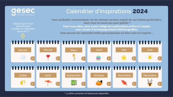 GESEC-CH - Calendrier d'inspirations 2024 | Genially