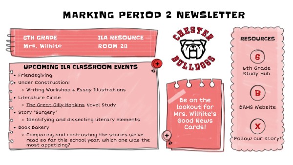 Classroom Newsletter: Marking Period 2