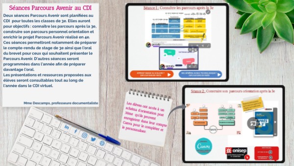 Article Séances Parcours Avenir 3e 2023 | Genially