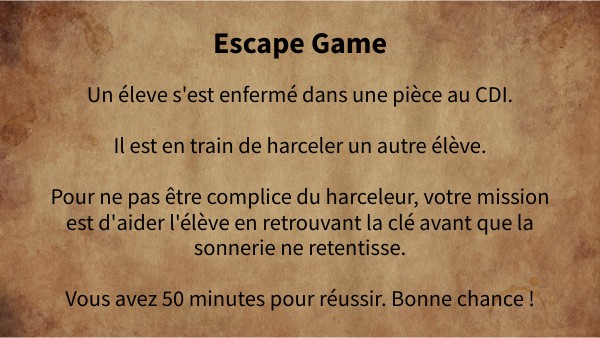 Escape Game - Camille / Maéva | Genially