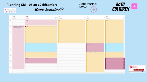 Planning du CDI