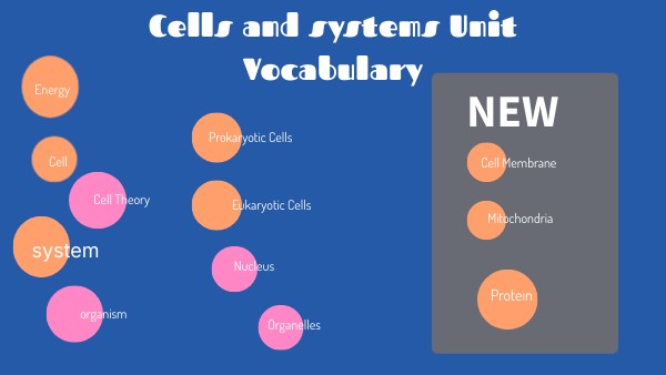Cells and systems word wall Complete | Genially