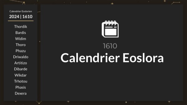 Calendrier Eoslora | Genially