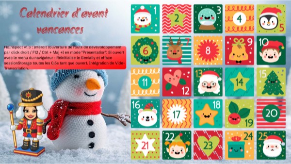 calendrier noel | Genially