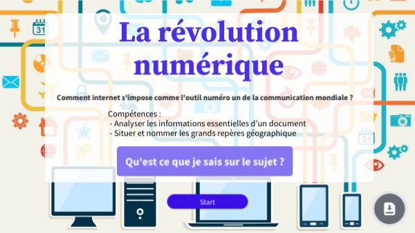 Corrigé - Géographie Thème 1 séance 4 - La révolution numérique | Genially
