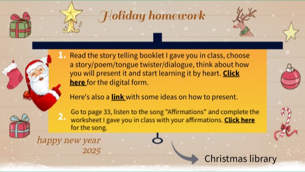 4th Grade Christmas Homework | Genially