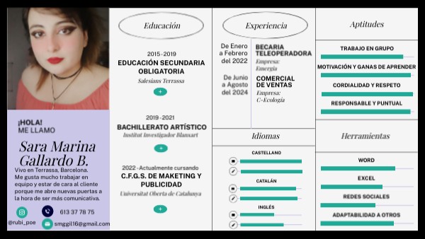 CV Infográfico Sara Marina | Genially