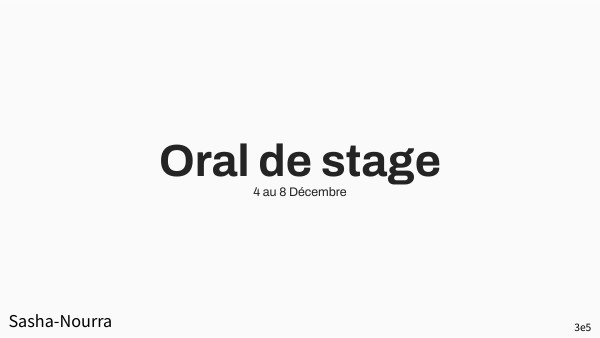 Oral de stage 3eme | Genially