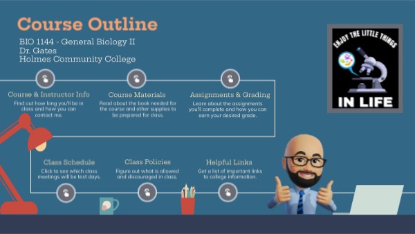 Spring 2025 BIO 1144 Hyb Outline | Genially
