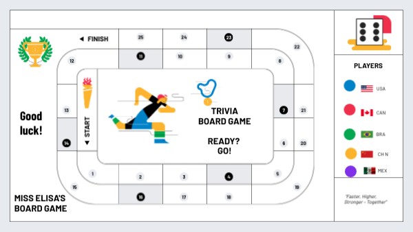 Olympics Board Game wh questions | Genially