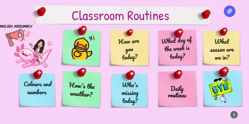 CLASSROOM ROUTINES for 4-5 years | Genially