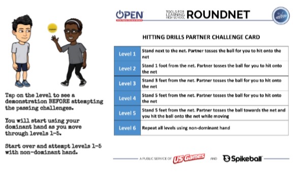 Hitting Drills Partner Challenge Activity