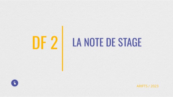 Présentation Note de Stage | Genially