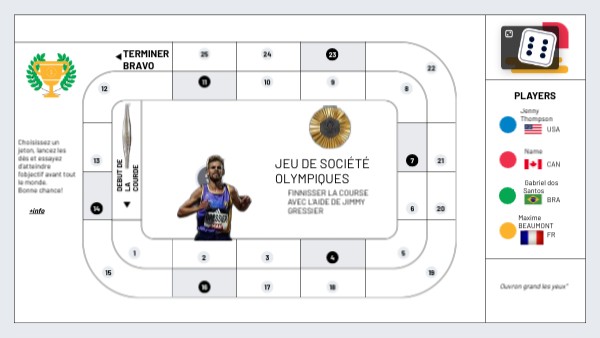 Jeu de société Olympiades | Genially