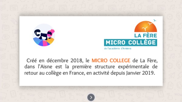 Présentation du Micro Collège La Fère 2024 | Genially
