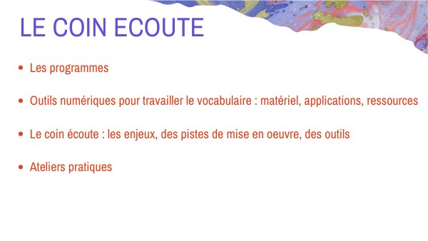 Stage maternelle - Outils numériques autour du vocabulaire