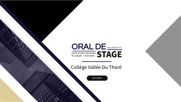 Oral de stage | Genially