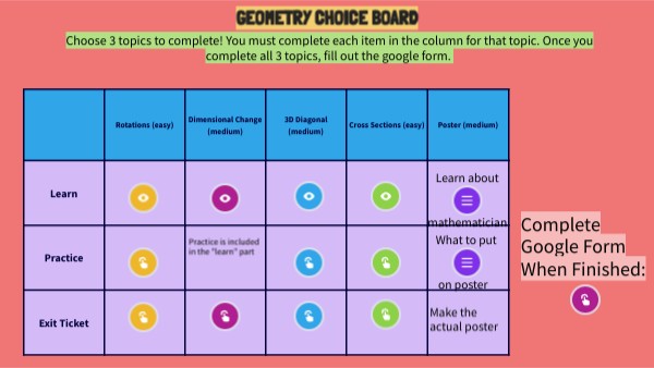Geometric Choice Board | Genially