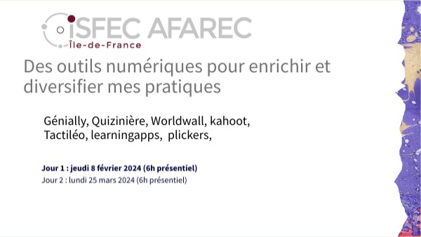 des outils numériques pour enrichir et diversifier mes pratiques