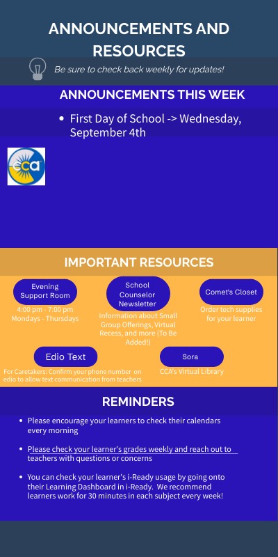 Homeroom Resources and Announcements | Genially