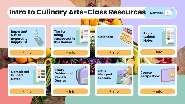 Class Resources-Culinary Arts | Genially
