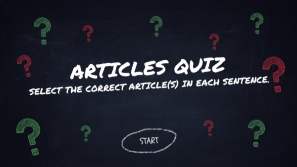 Articles quiz | Genially