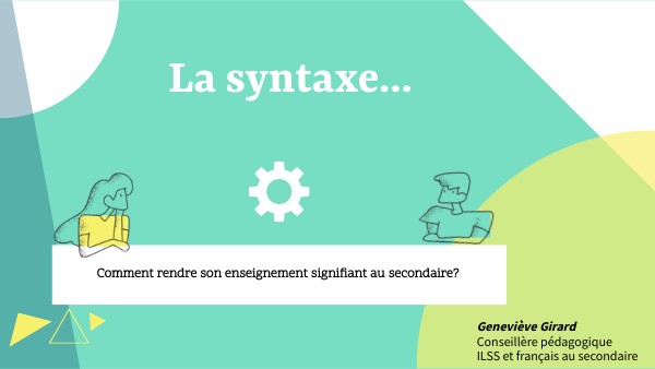 La syntaxe... | Genially