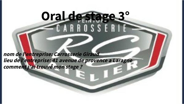 oral de stage 3° | Genially