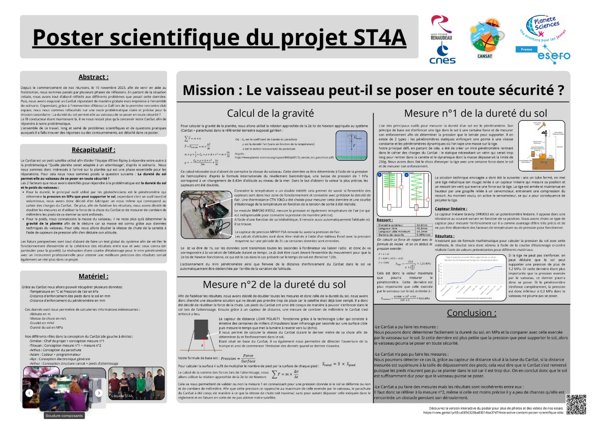 Poster Scientifique ST4A | Genially