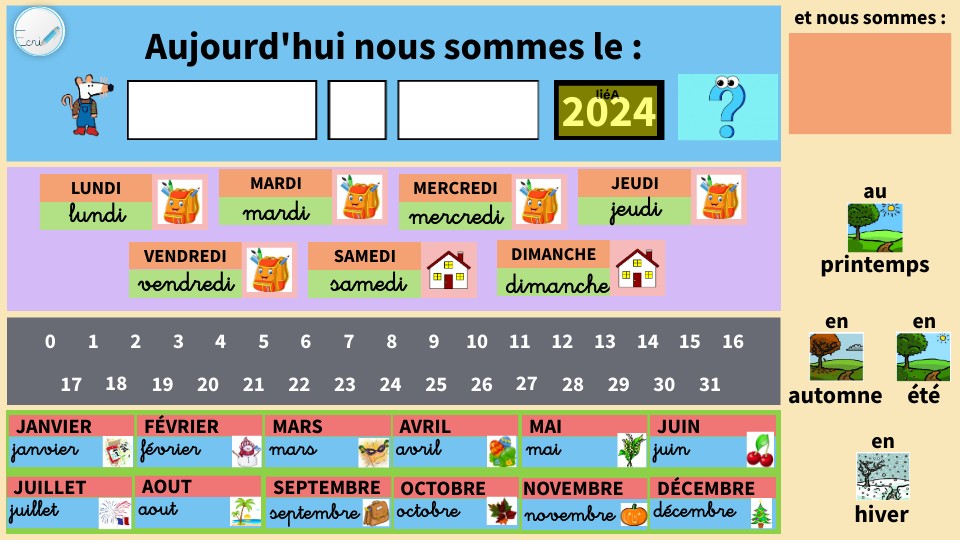 date du jour - Mimi la souris | Genially