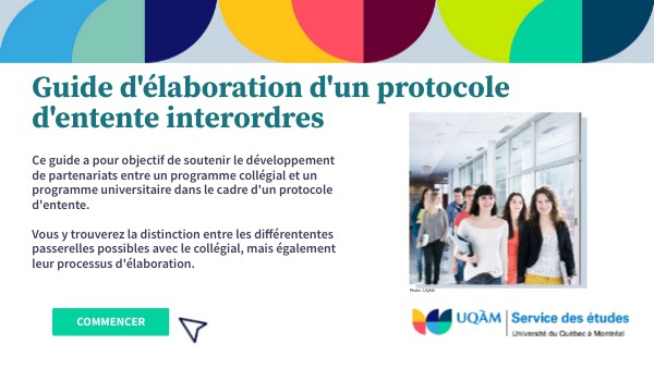 Guide d'élaboration d'un protocole d'entente interordres | Genially