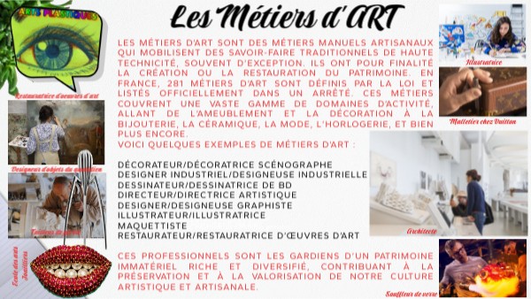 les métiers d'art | Genially