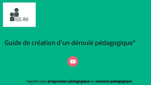 Guide déroulé pédagogique | Genially