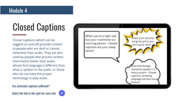 Module Four Captions | Genially