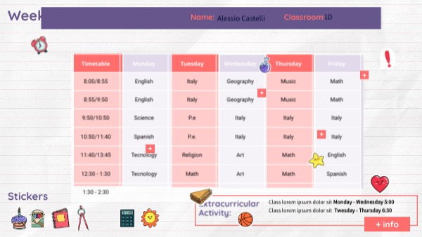 Weekly lesson planner | Genially
